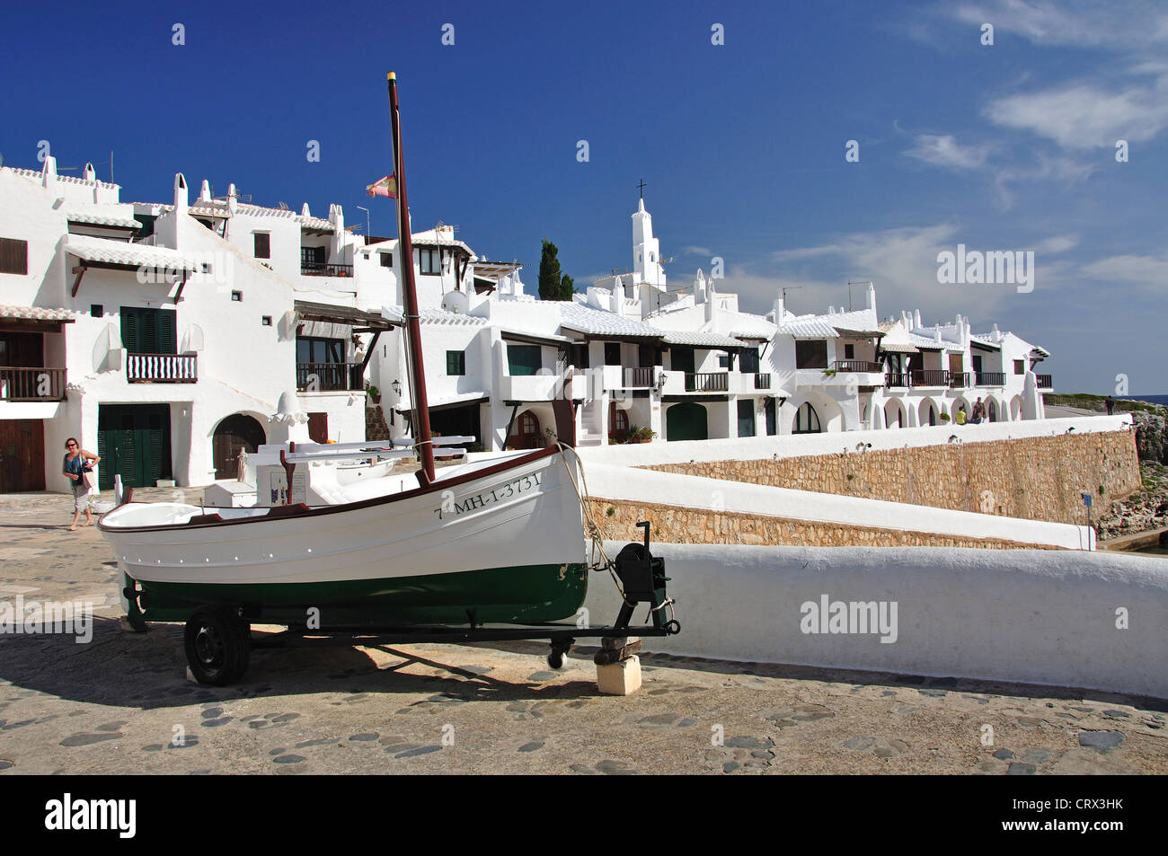 Whitewashed fishing village development of Binibeca, Menorca, Balearic ...