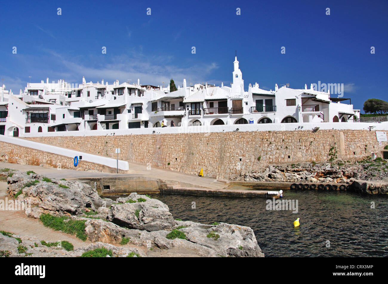Whitewashed fishing village development of Binibeca, Menorca, Balearic ...