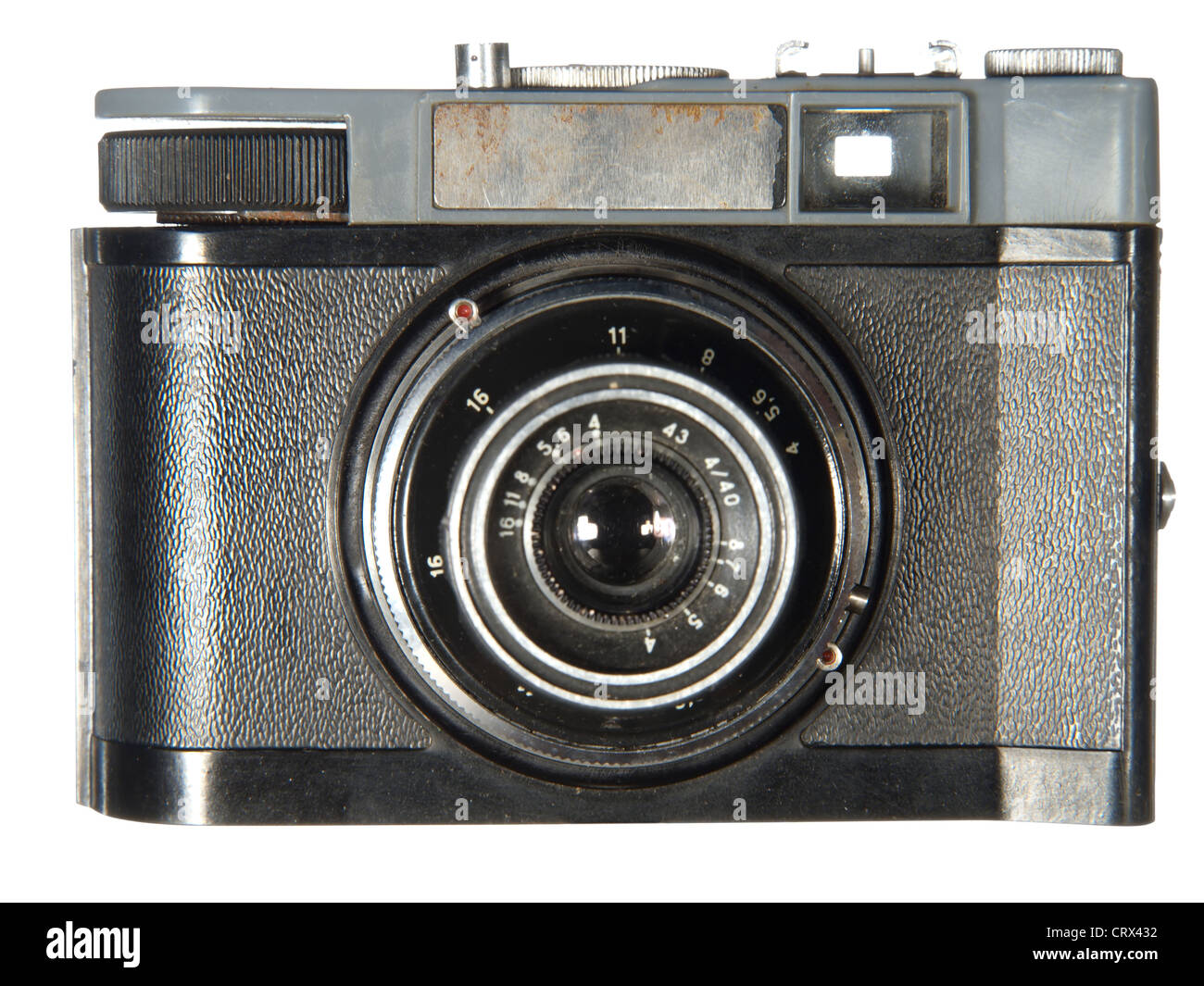 Very old classic camera body is broken, isolated on white background ...