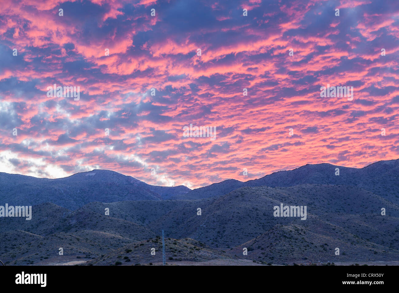 spectacular sunset in the mountains of Almeria Stock Photo - Alamy