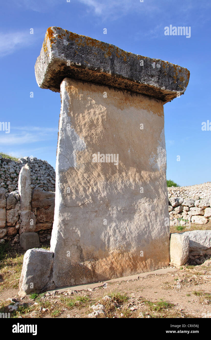 A taula at the prehistoric, archaeological site of Trepucó, near Mahon ...