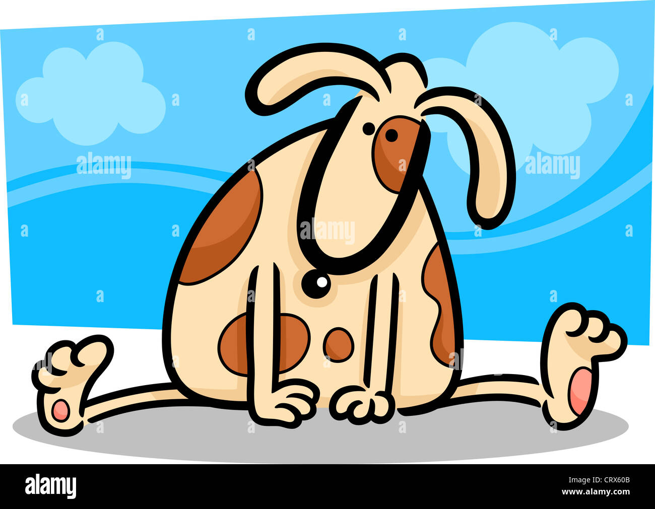 cartoon doodle illustration of funny spotted dog or puppy Stock Photo ...