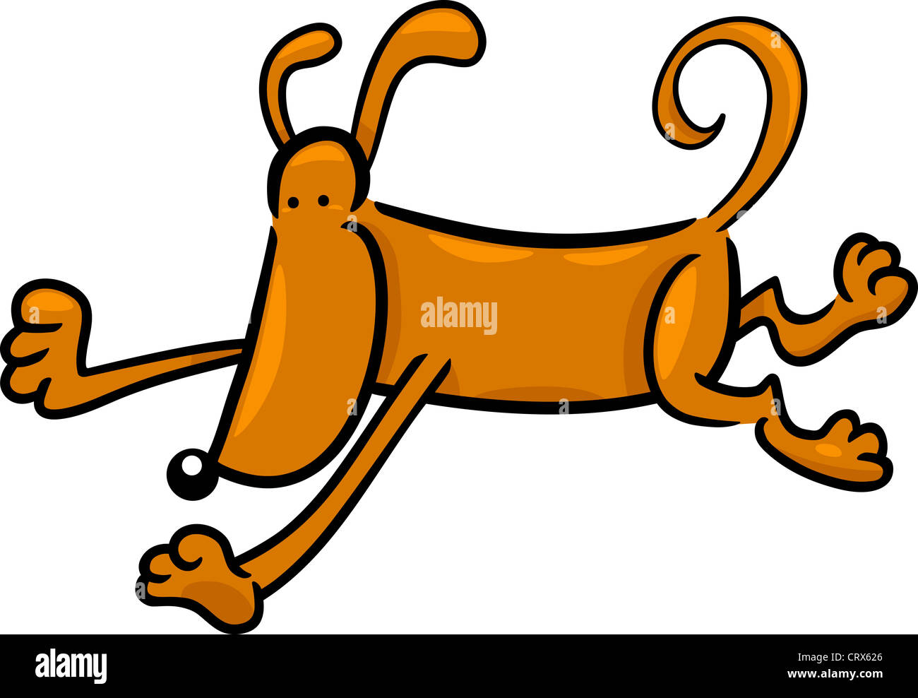 cartoon doodle illustration of running dog or puppy Stock Photo - Alamy