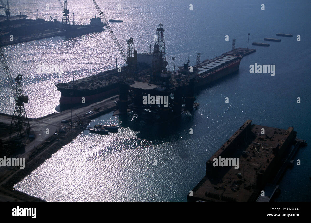 Dubai UAE Dubai Dock Aerial View Stock Photo - Alamy