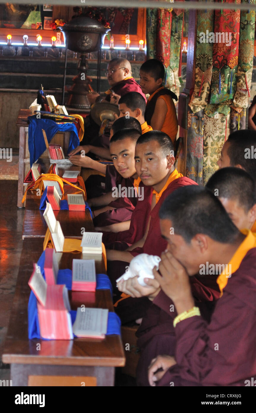 Praying buddhist monk statues hi-res stock photography and images - Alamy