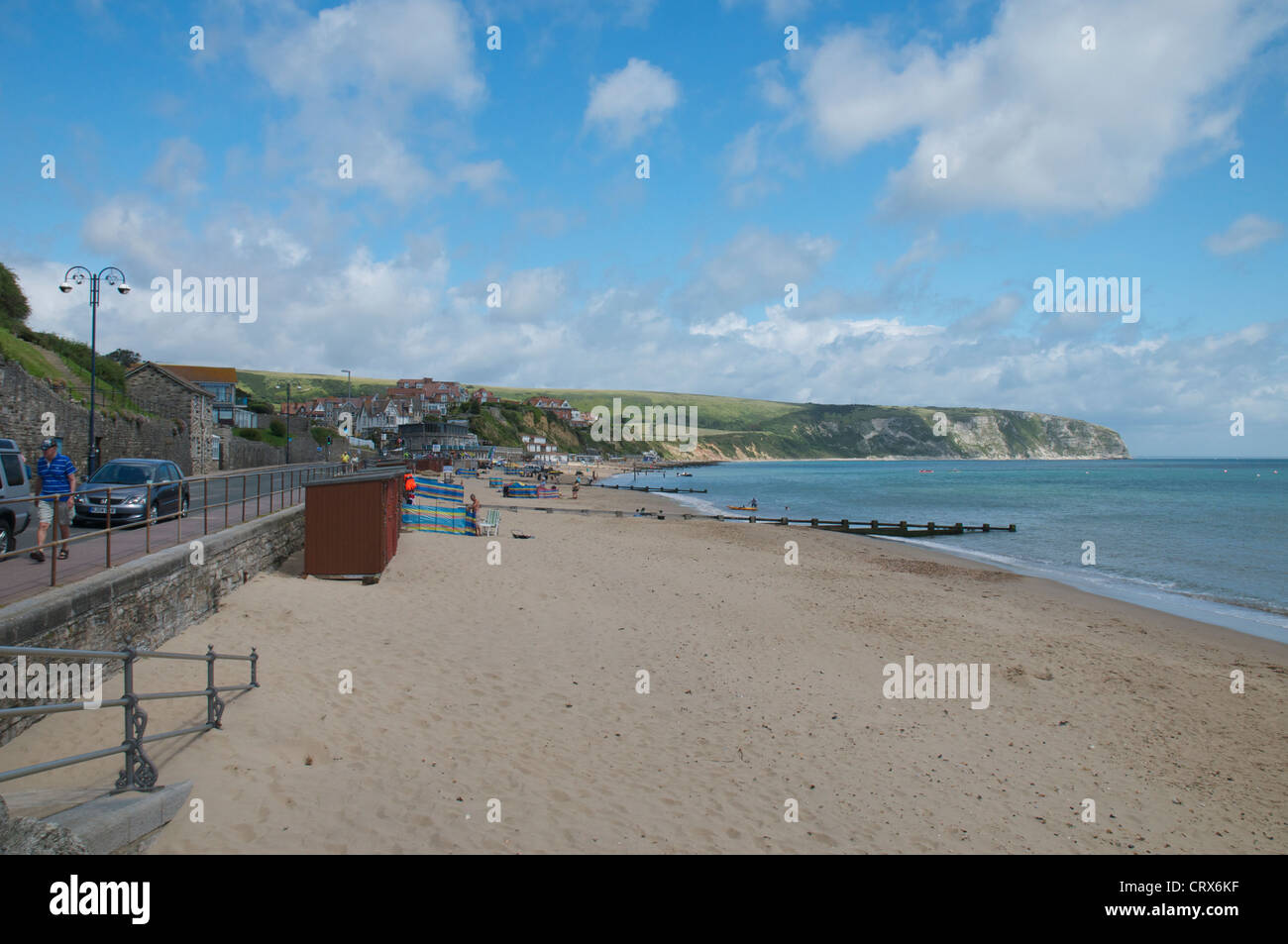 Swanage beach on a beautiful summers day Stock Photo - Alamy