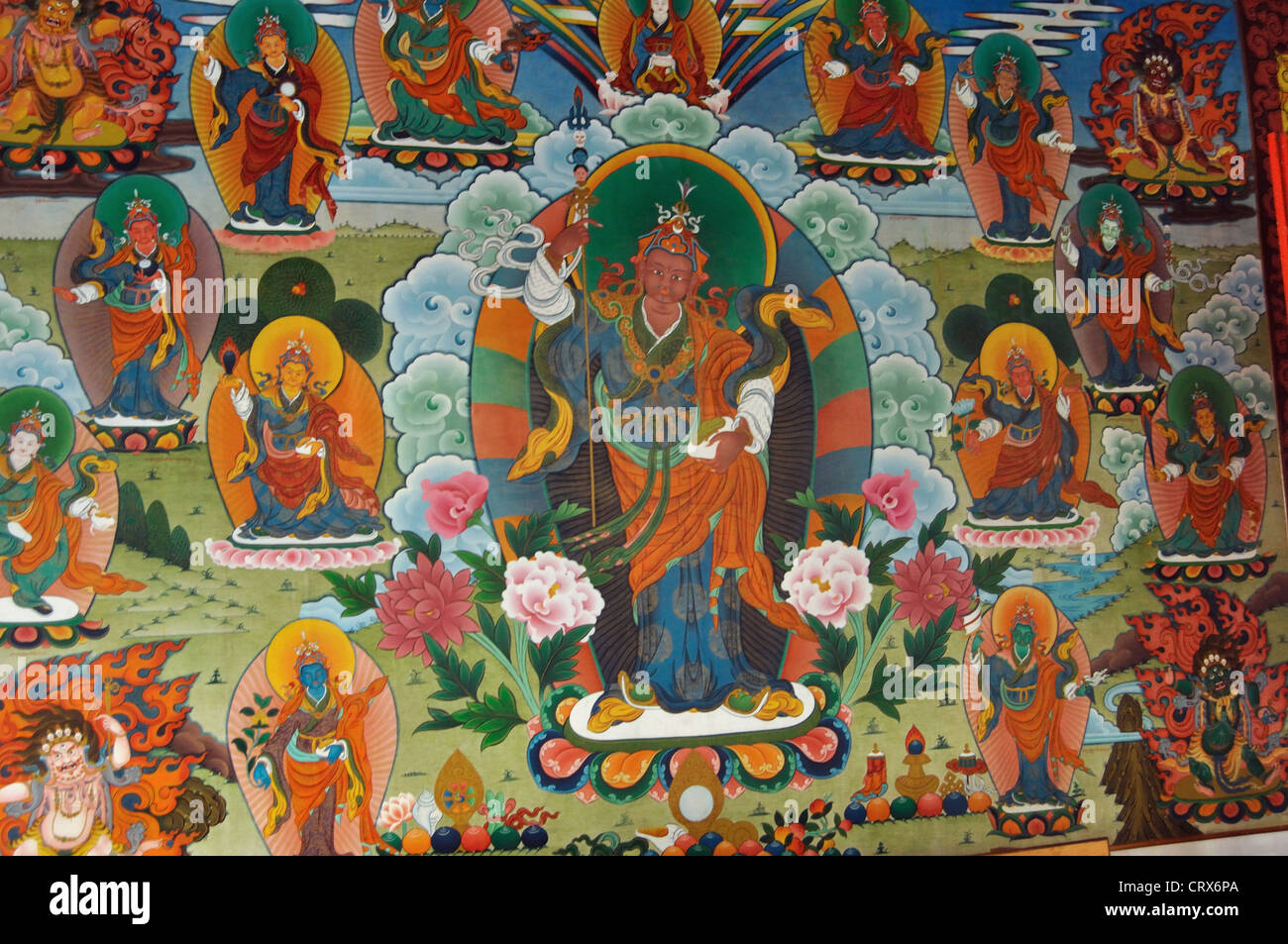 Wall painting inside monastery Stock Photo - Alamy