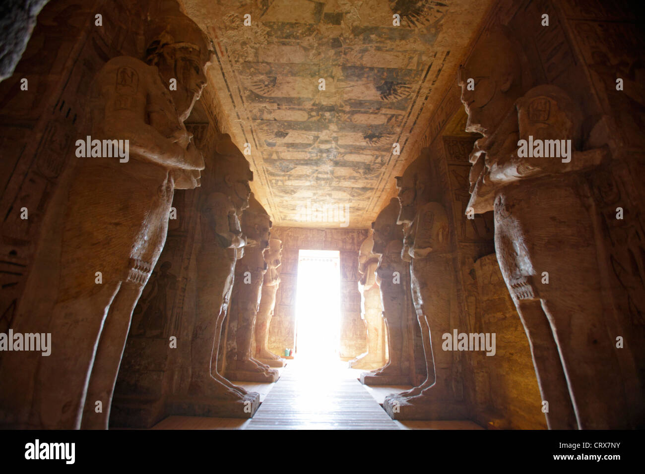 The hypostyle hall of the Great Temple, with Osiris pillars, Abu Simbel ...