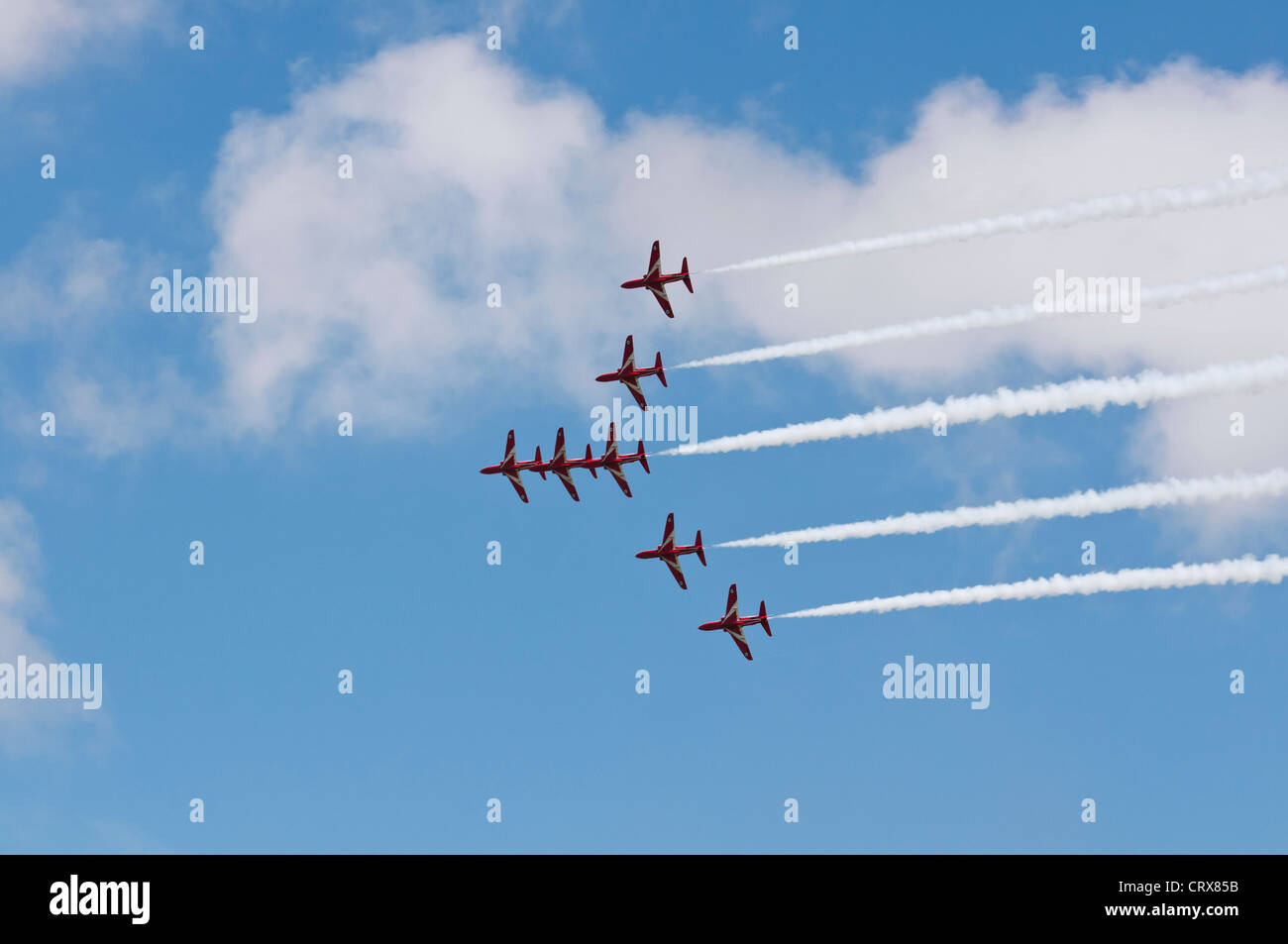 Red Arrows aerobatics display at the Goodwood Festival of Speed 2012 ...