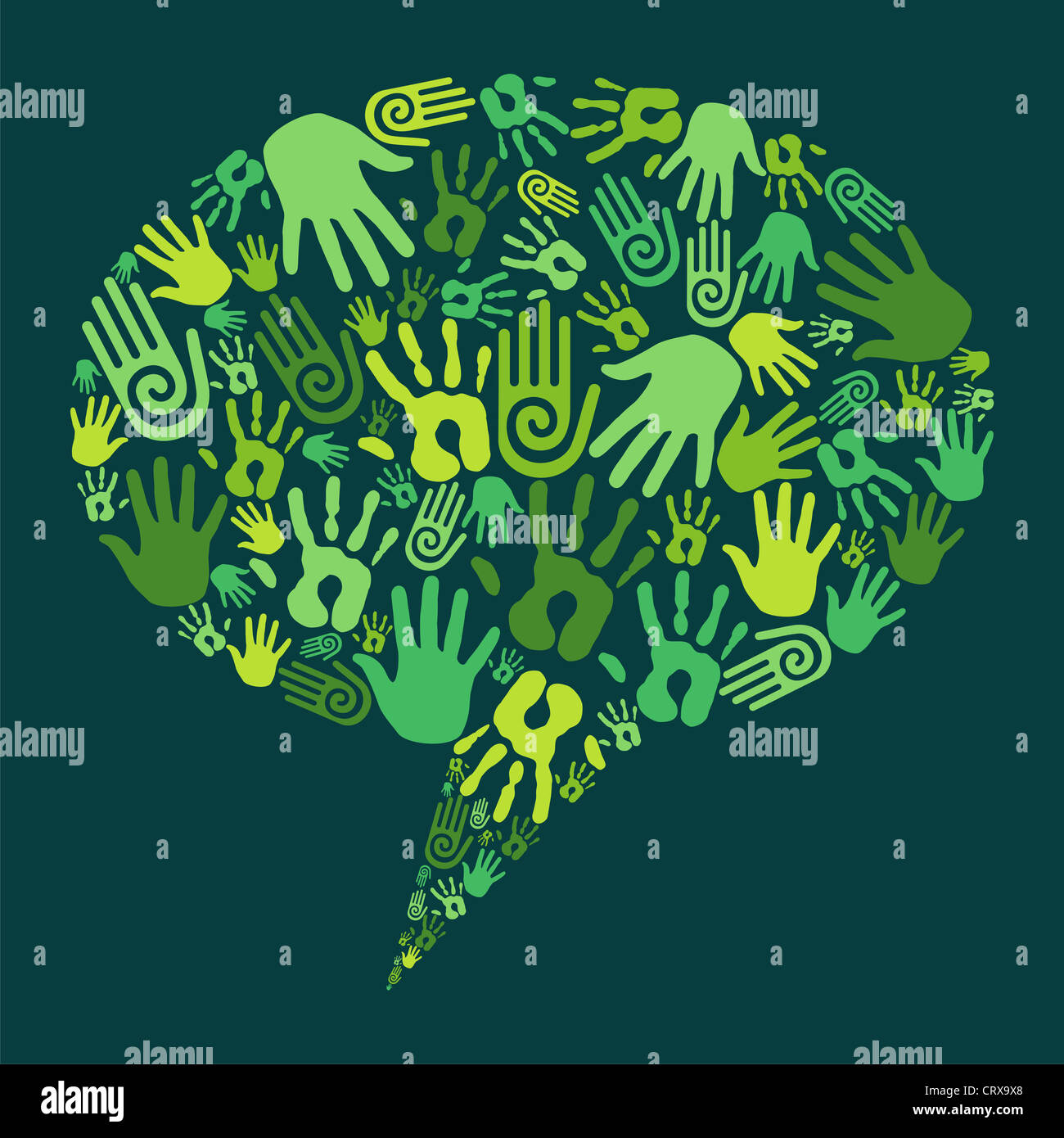 Go green human hands icons in social media bubble. Vector file layered ...