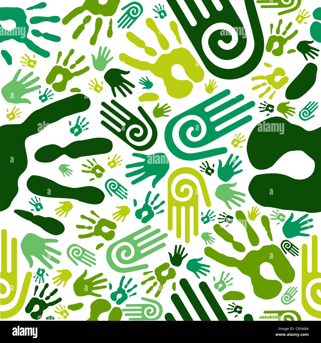 Go green human hands icons seamless pattern background. Vector file ...