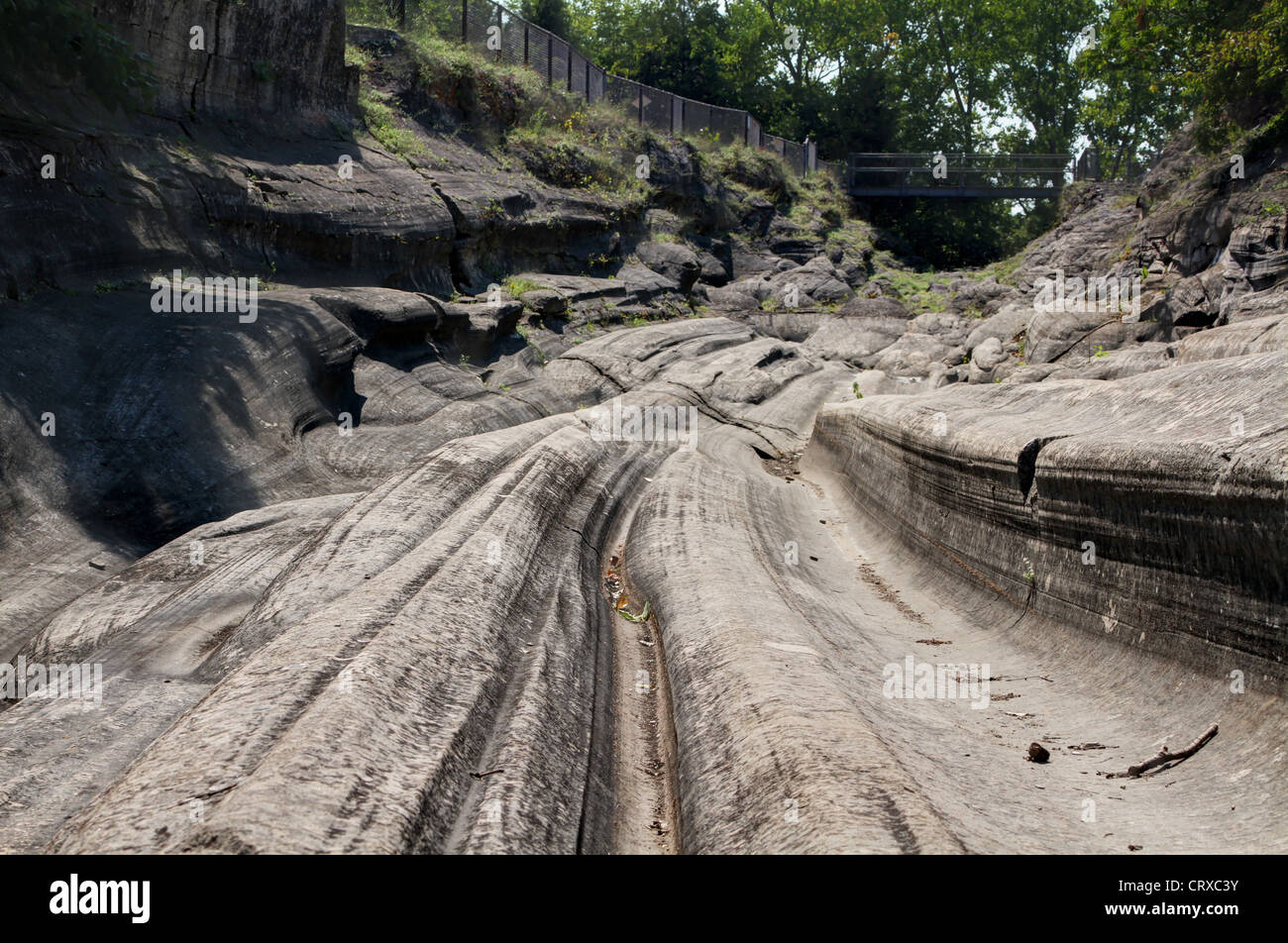 Glacial Grooves carved into Limestone rock. Glacial Grooves State ...