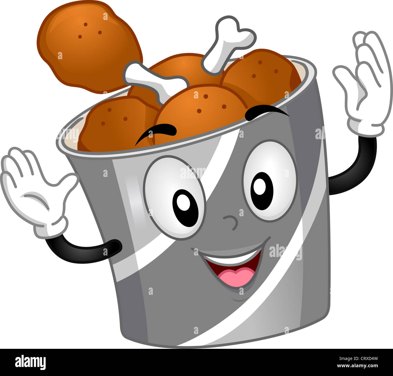 Mascot Illustration Featuring a Chicken Bucket Stock Photo - Alamy