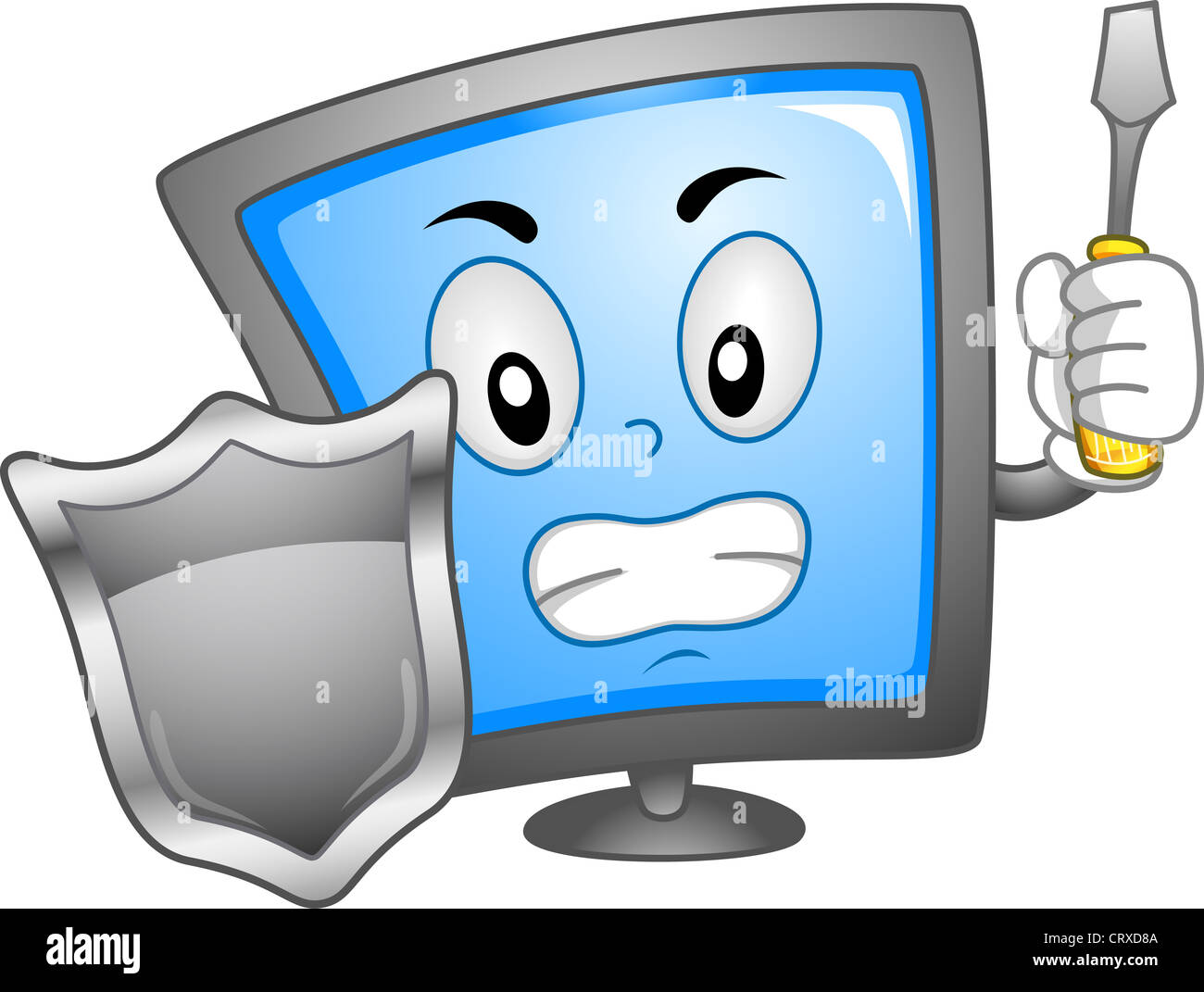 Mascot Illustration Featuring a Computer Monitor Stock Photo - Alamy