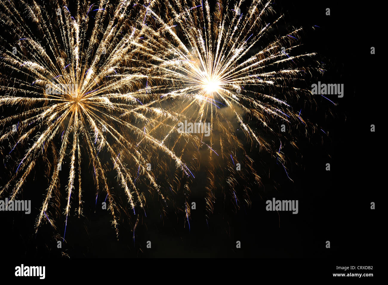 Stairs of fireworks against a black sky Stock Photo - Alamy
