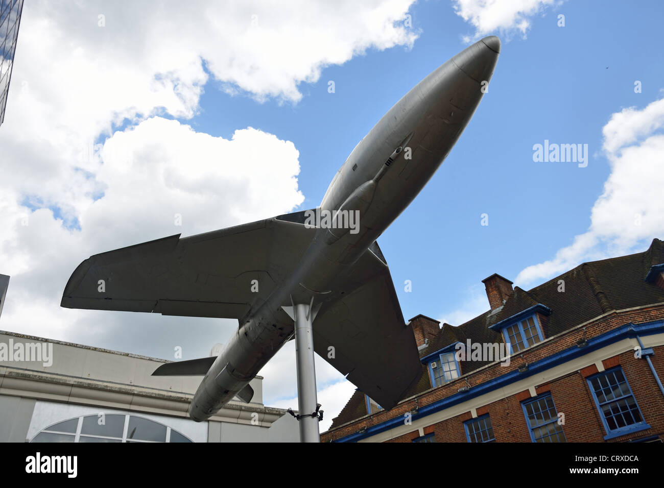 Hawker Hunter replica aircraft, Crown Square, Woking, Surrey, England ...