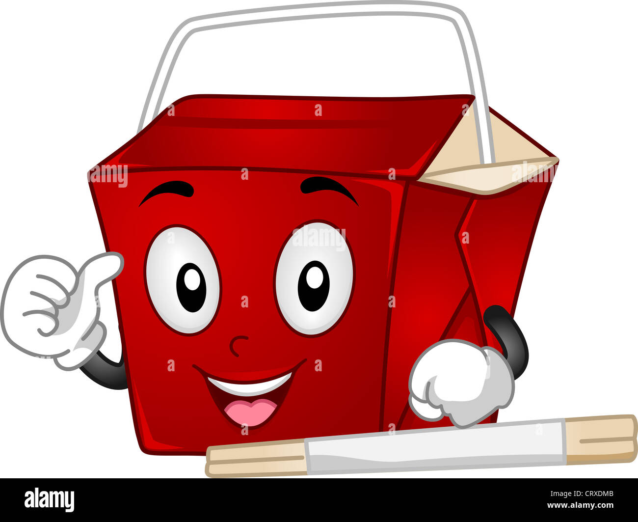 Mascot Illustration Featuring a Chinese Take Out Box Stock Photo - Alamy