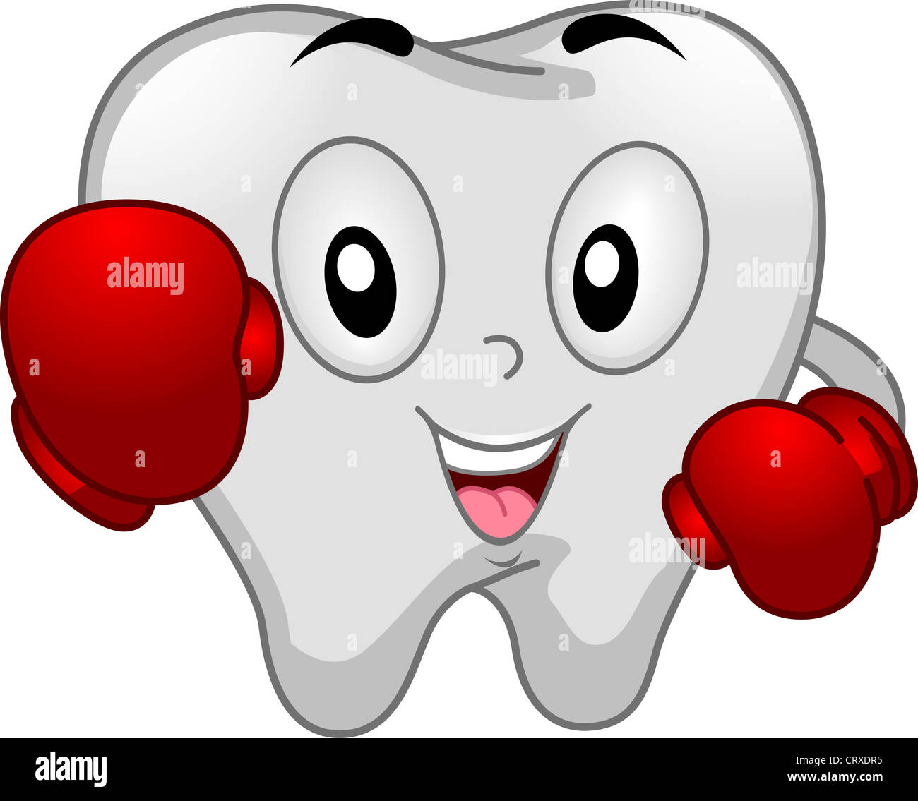 Mascot Illustration of a Tooth Dressed Like a Boxer Stock Photo - Alamy