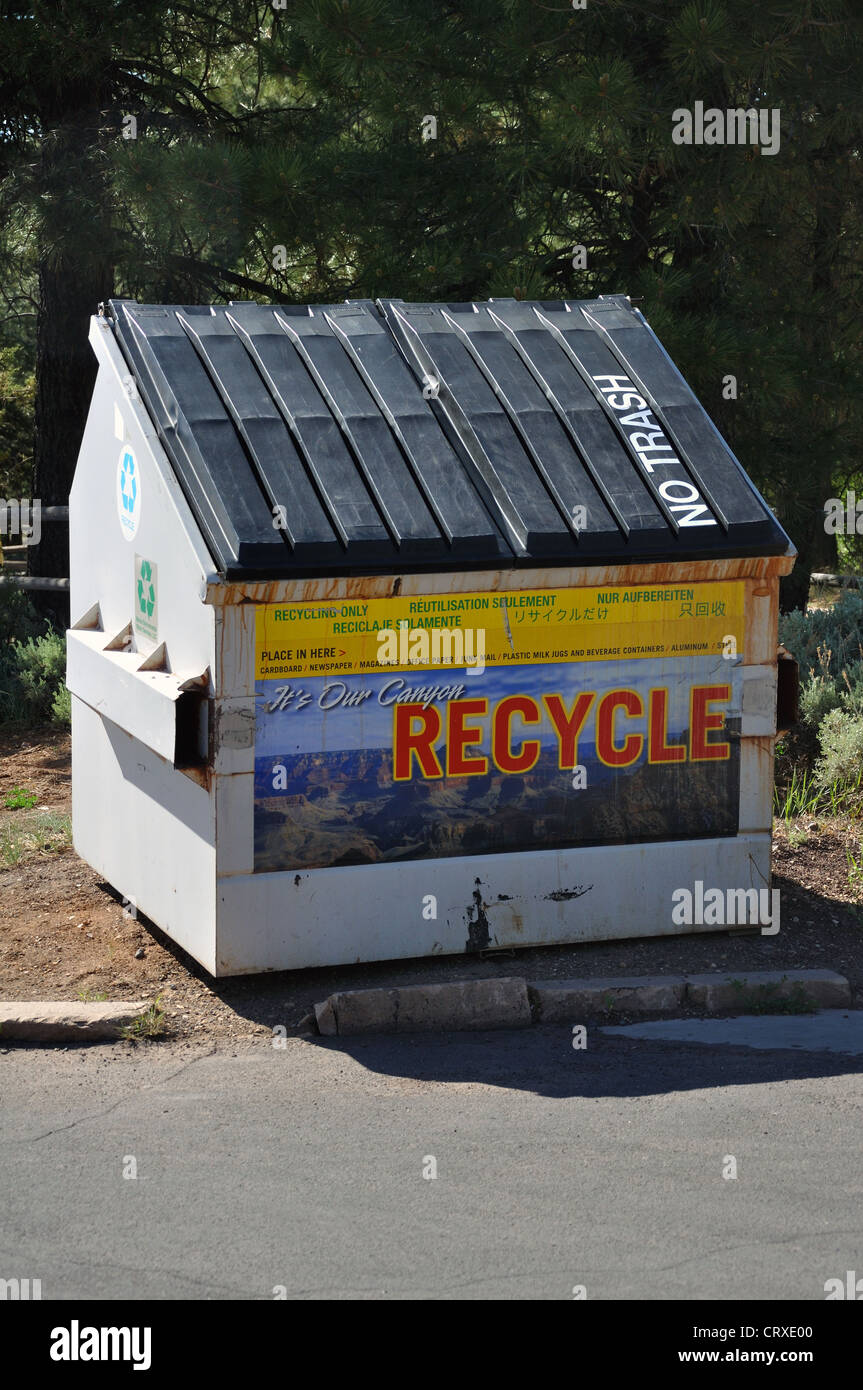 Recycling garbage bins, Grand Canyon, USA Stock Photo - Alamy