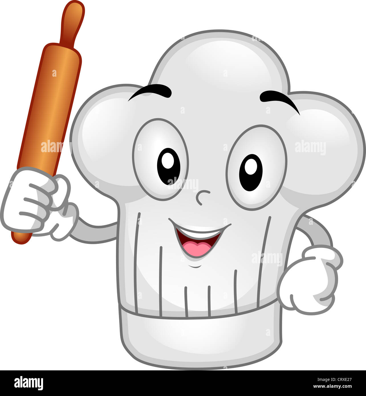 Mascot Illustration Featuring a Toque Holding a Rolling Pin Stock Photo ...