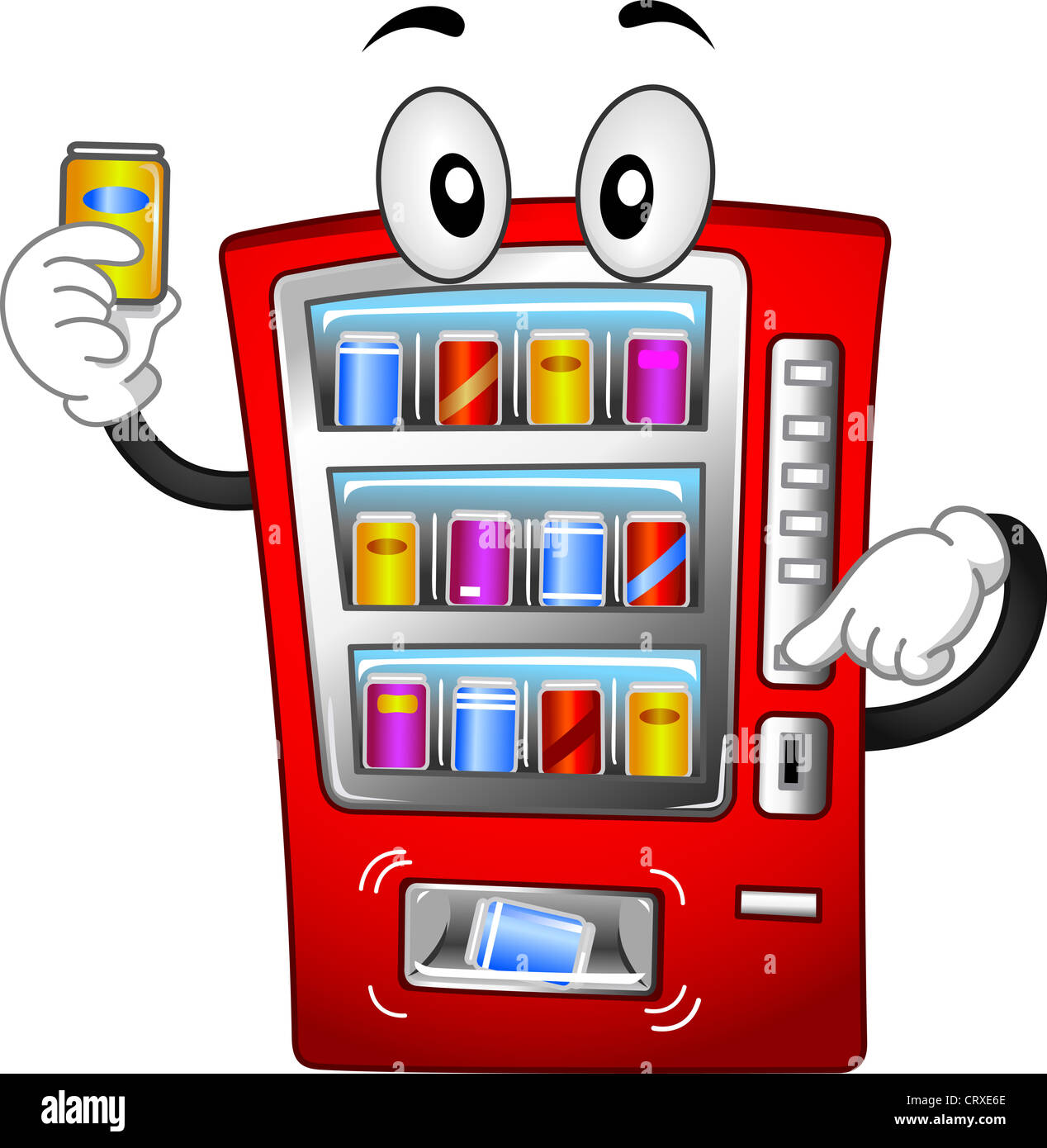 Mascot Illustration Featuring a Vending Machine Stock Photo - Alamy