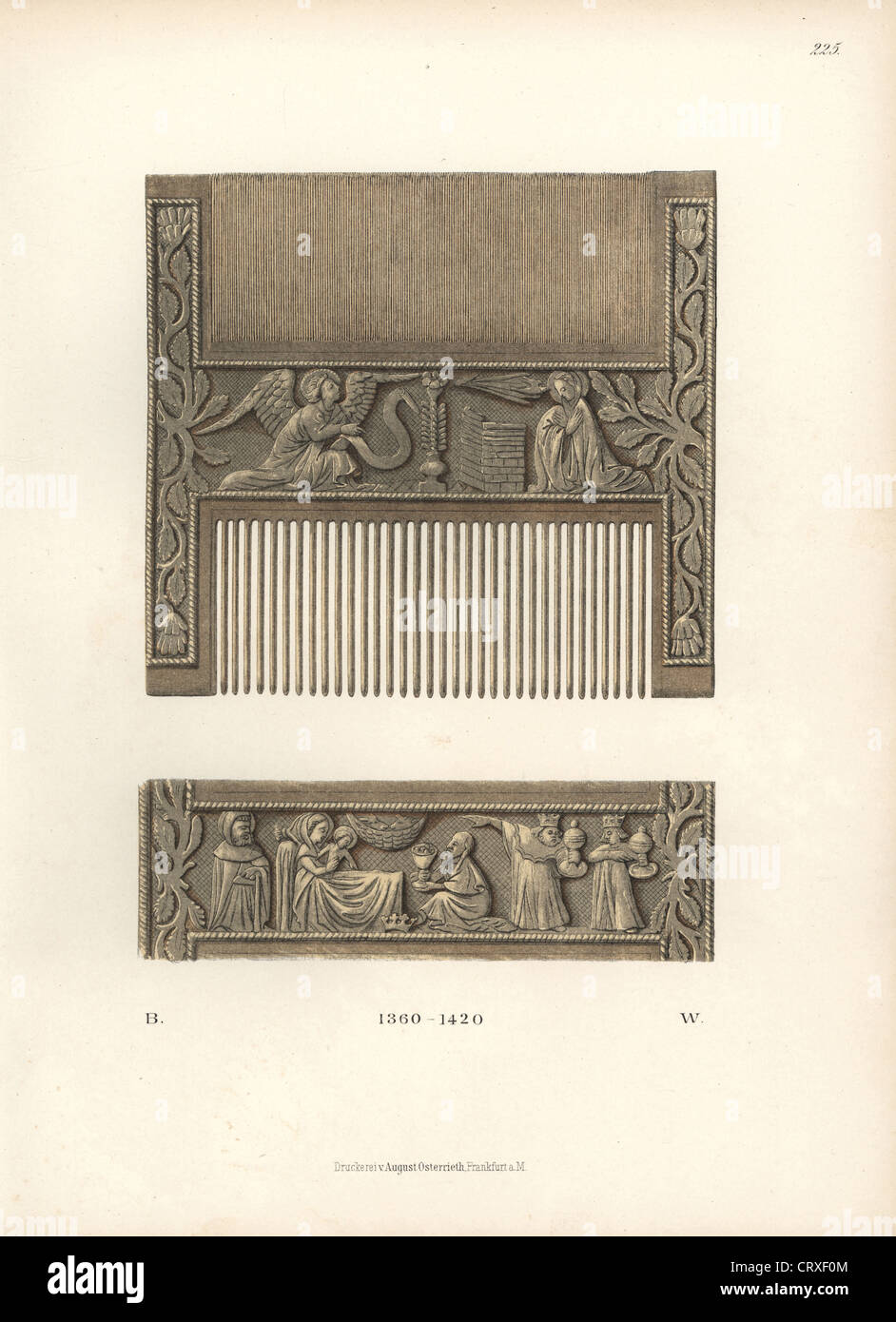 German carved comb from the 14th century Stock Photo - Alamy