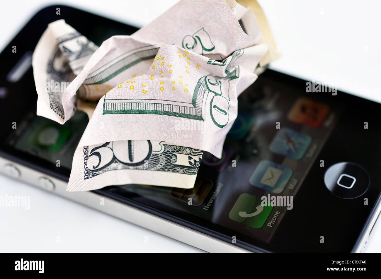 Cell phone dollars close hi-res stock photography and images - Alamy
