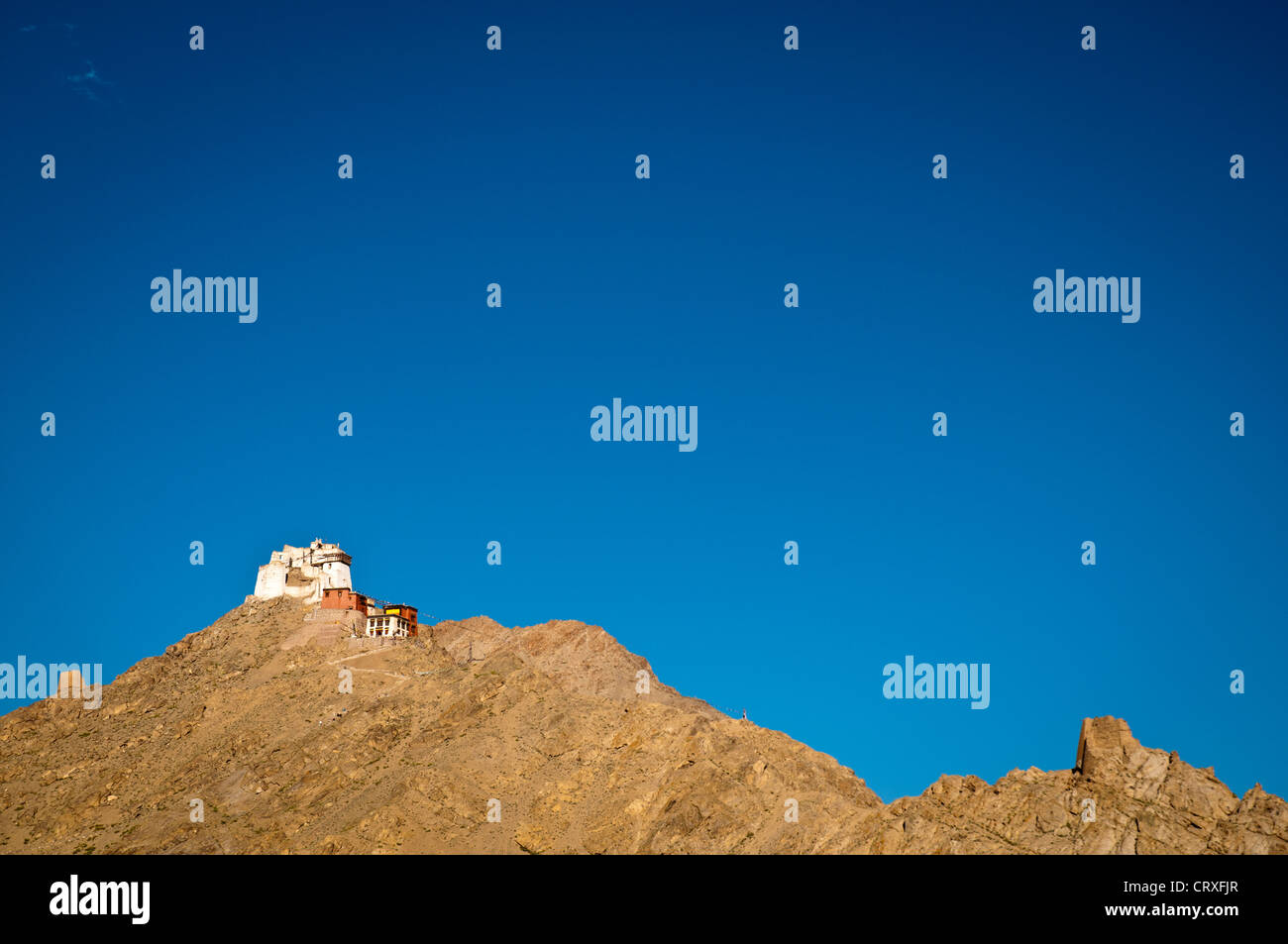 The fort in the capital of Ladakh, Leh, that overlooks the valley below ...