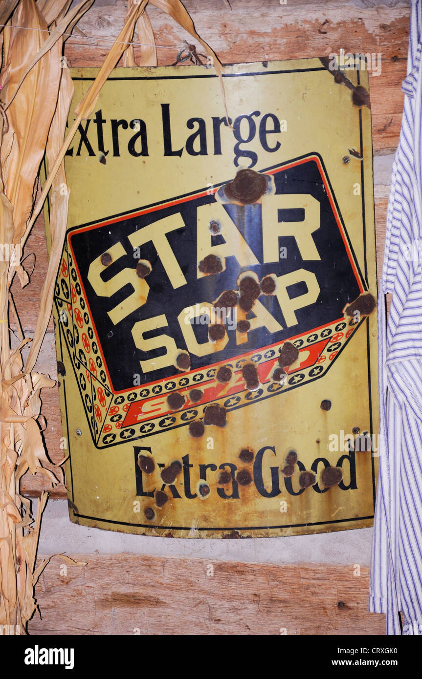 Antique soap sign Stock Photo - Alamy