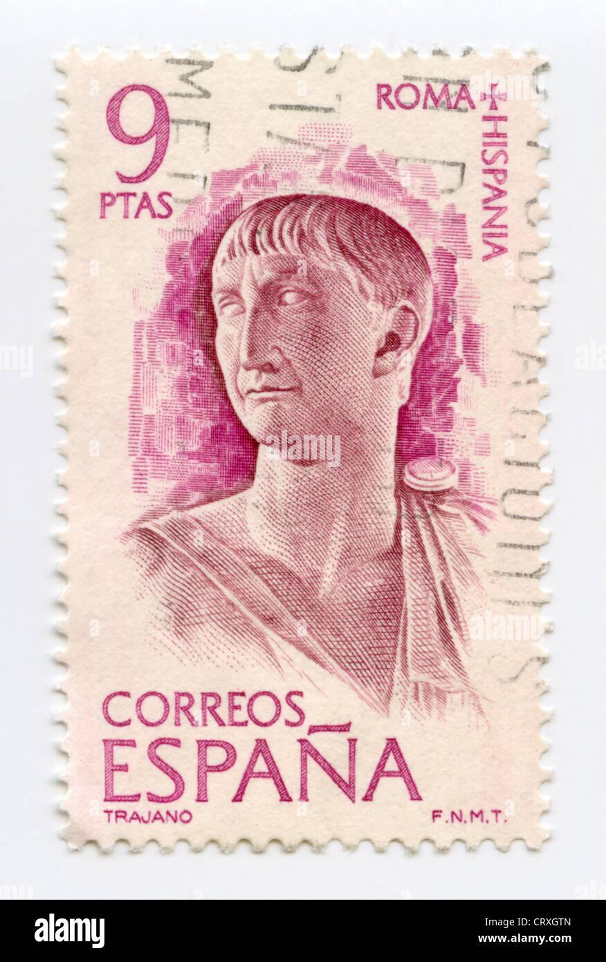 Spain postage stamp - Trajan, Roman Emperor from 98 to 117 AD Stock ...