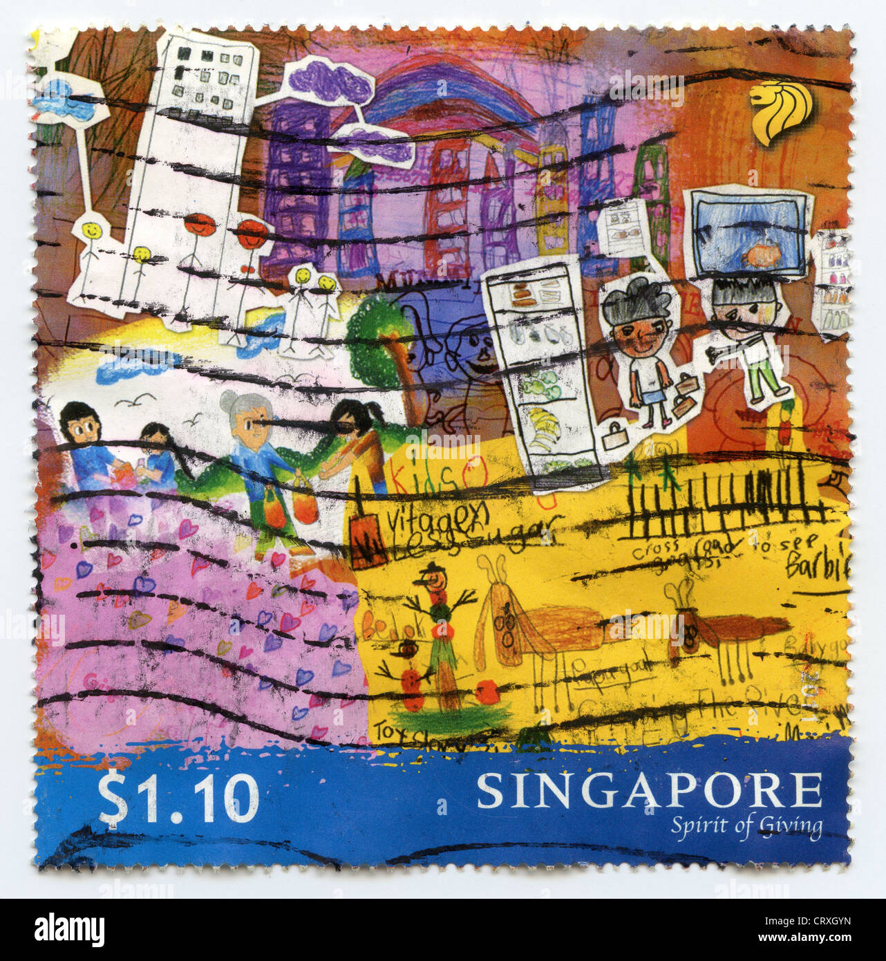 Singapore postage stamp Stock Photo - Alamy