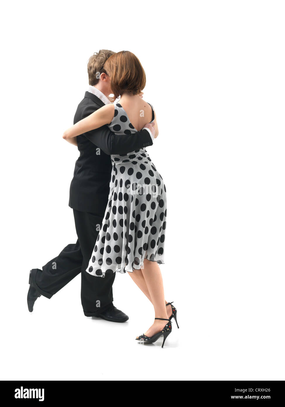 young couple dancing argentinian tango, on white background Stock Photo ...