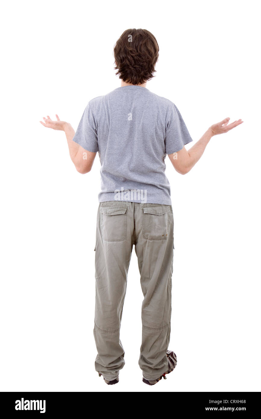 young casual man from the back, full body, isolated Stock Photo - Alamy
