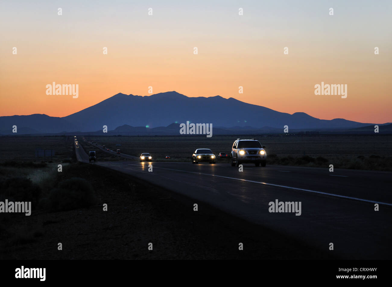 Scenic road in Arizona in evening, USA Stock Photo - Alamy