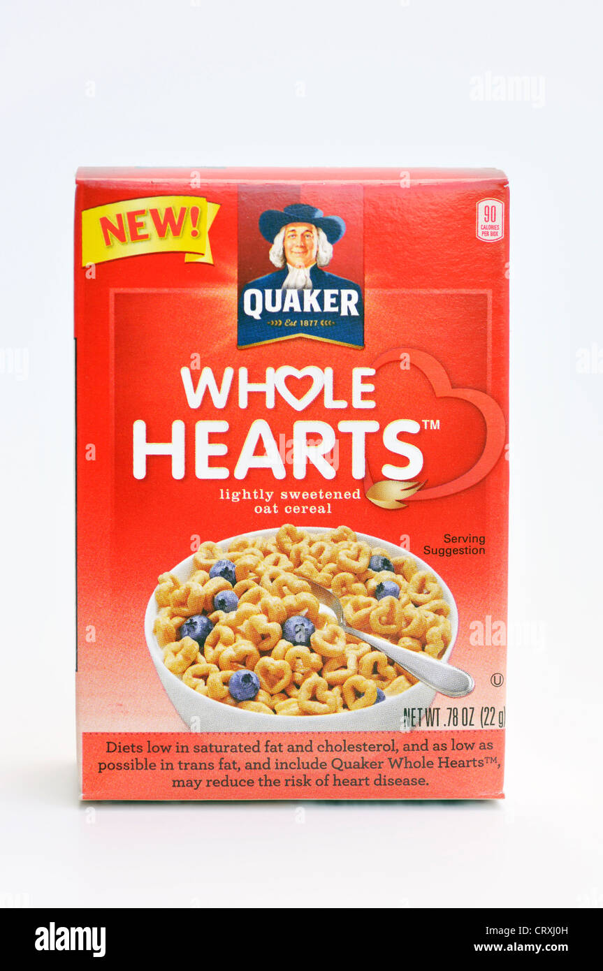 Quaker whole hearts cereal Stock Photo - Alamy