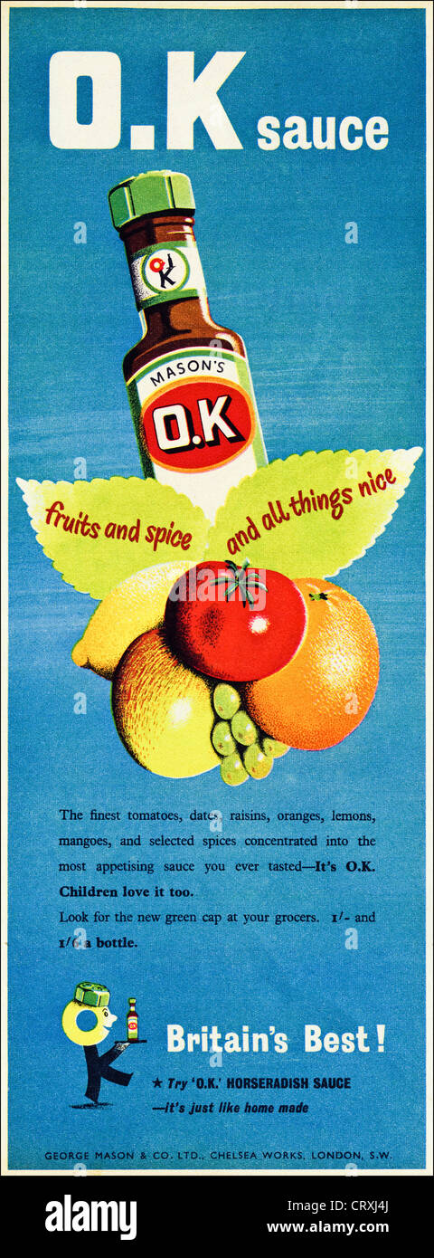 Original 1950s vintage print advertisement from topical English ...