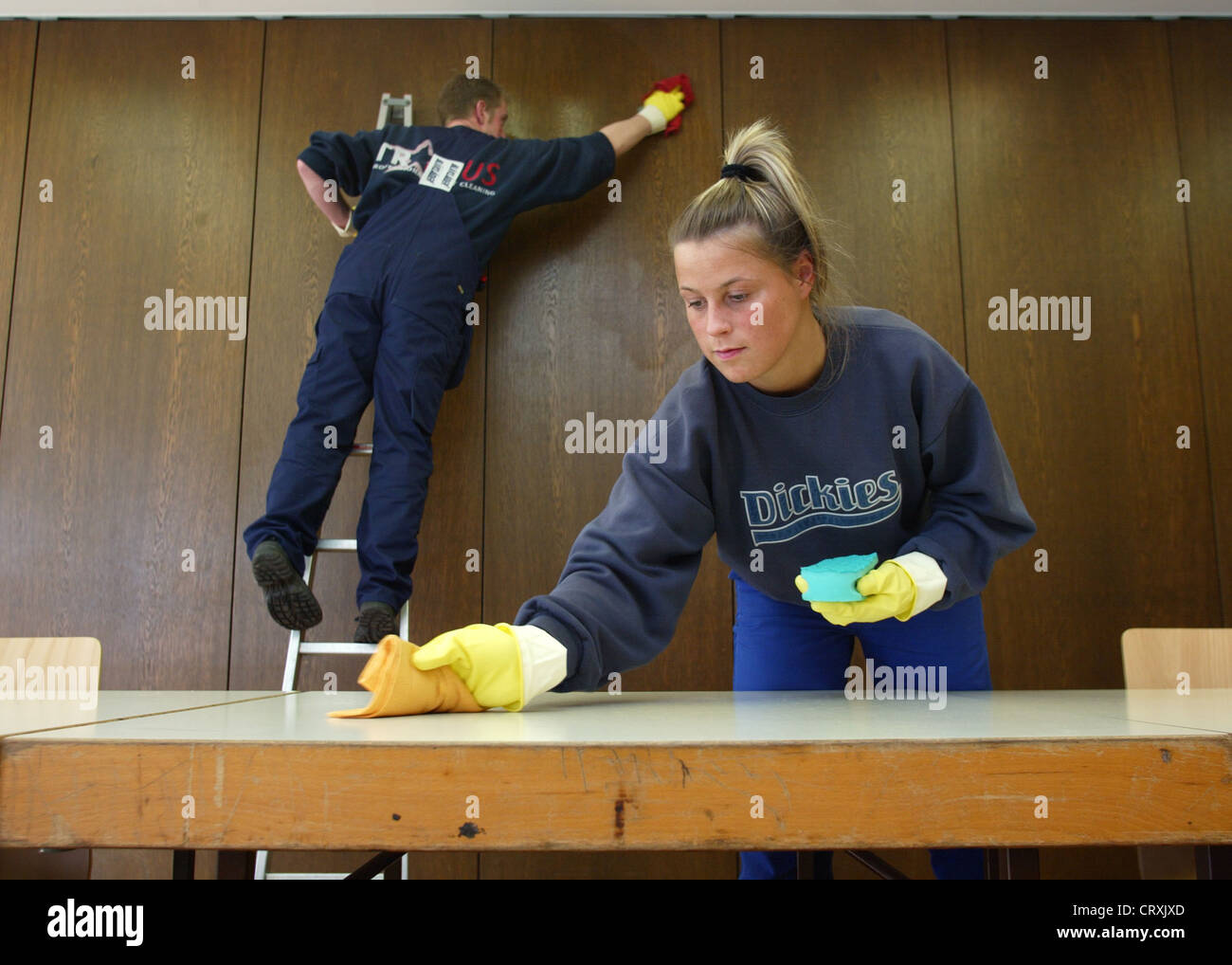 Trainees to facades and building cleaners Stock Photo - Alamy