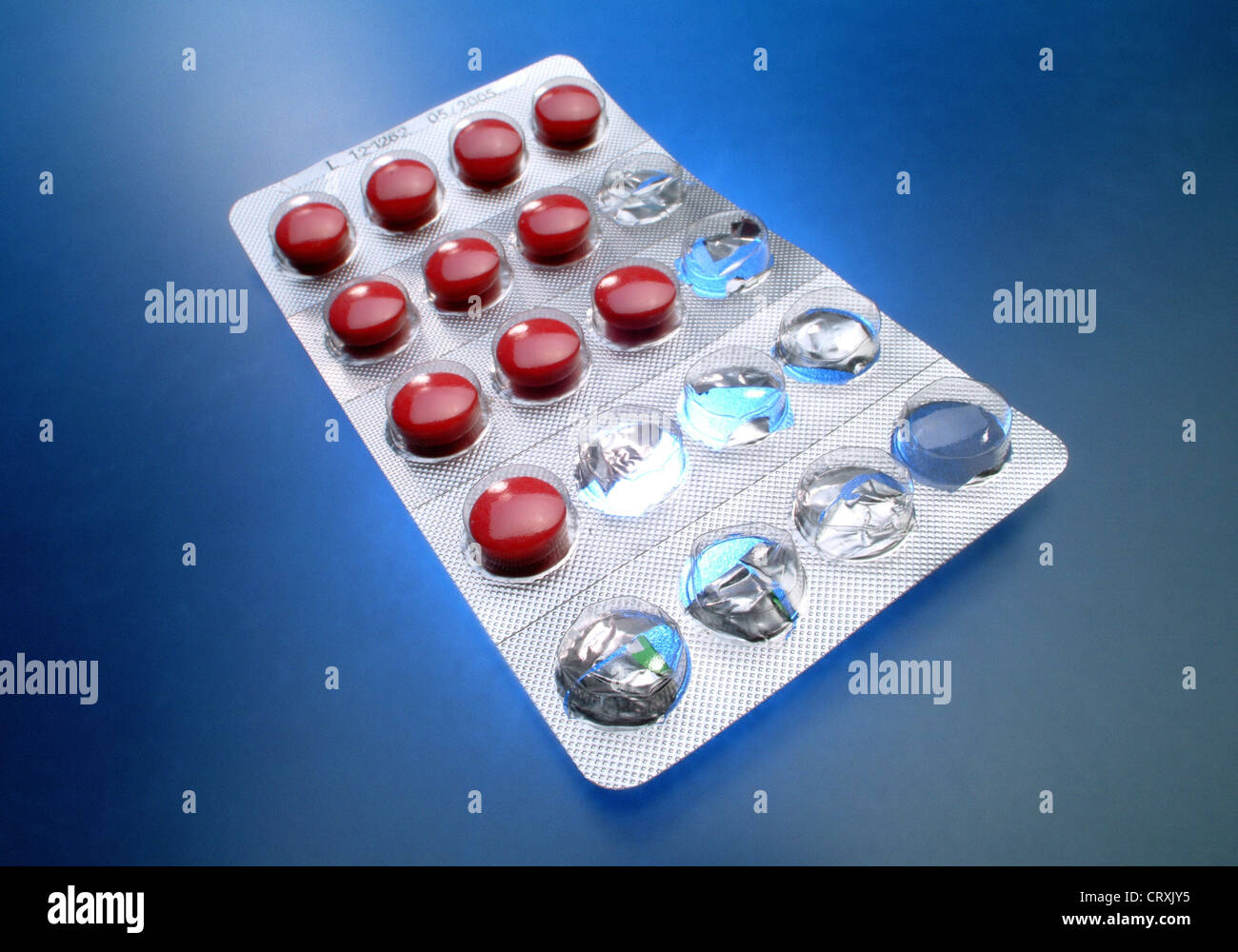 Opened pack of tablets Stock Photo - Alamy