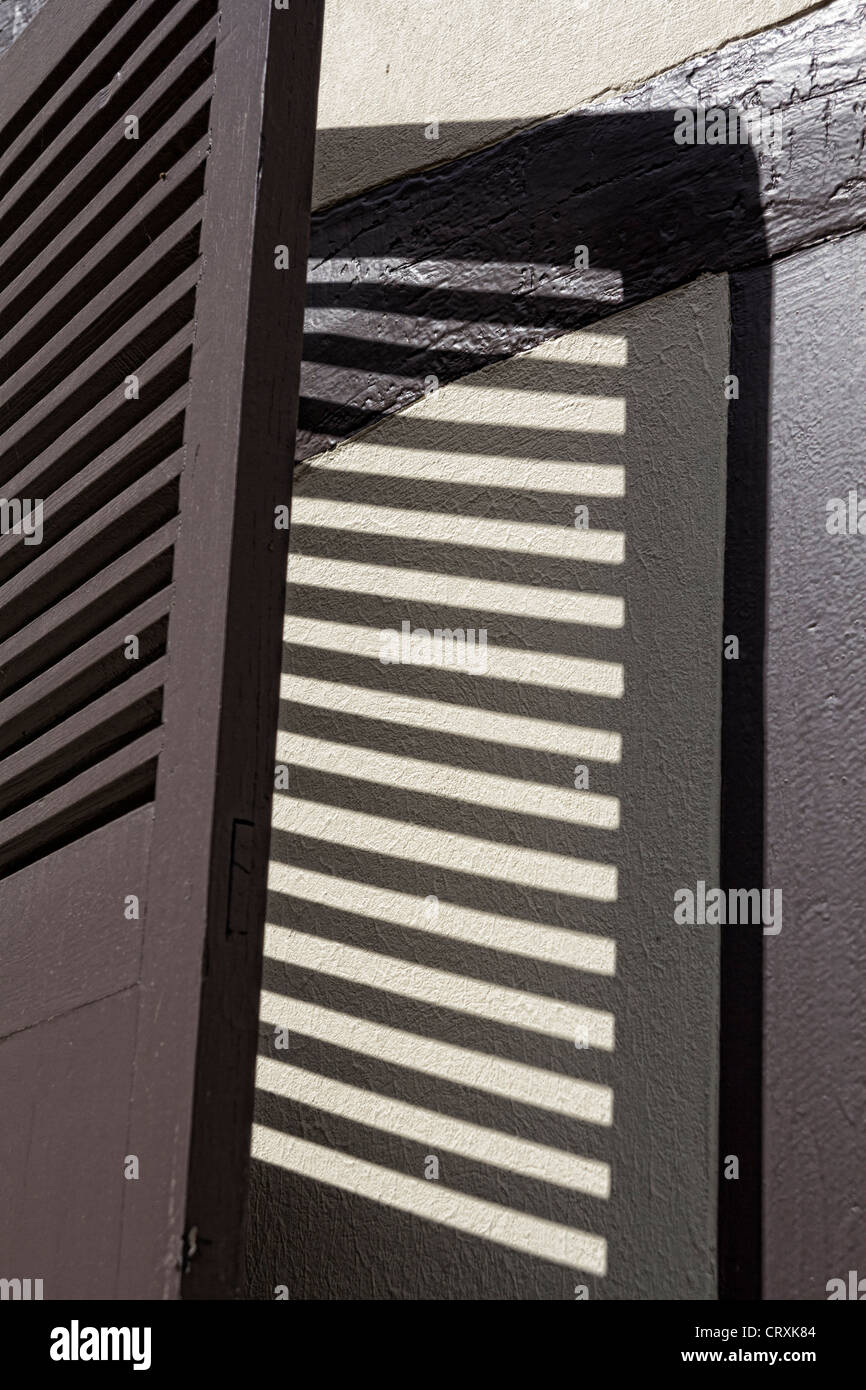 French shutter and shadow Stock Photo - Alamy