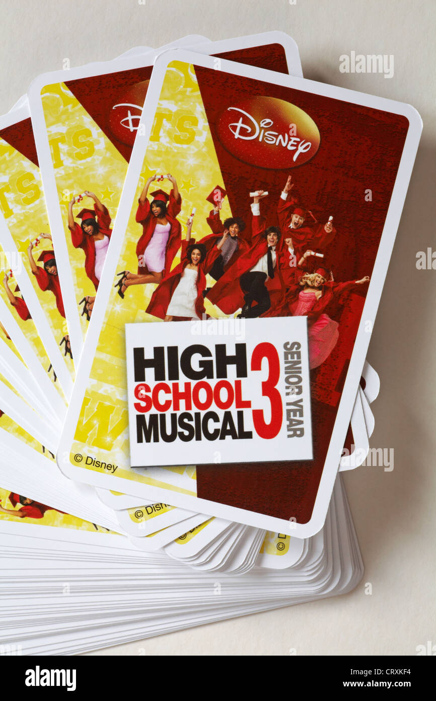 pack of Disney High School Musical 3 Senior years cards set on white ...