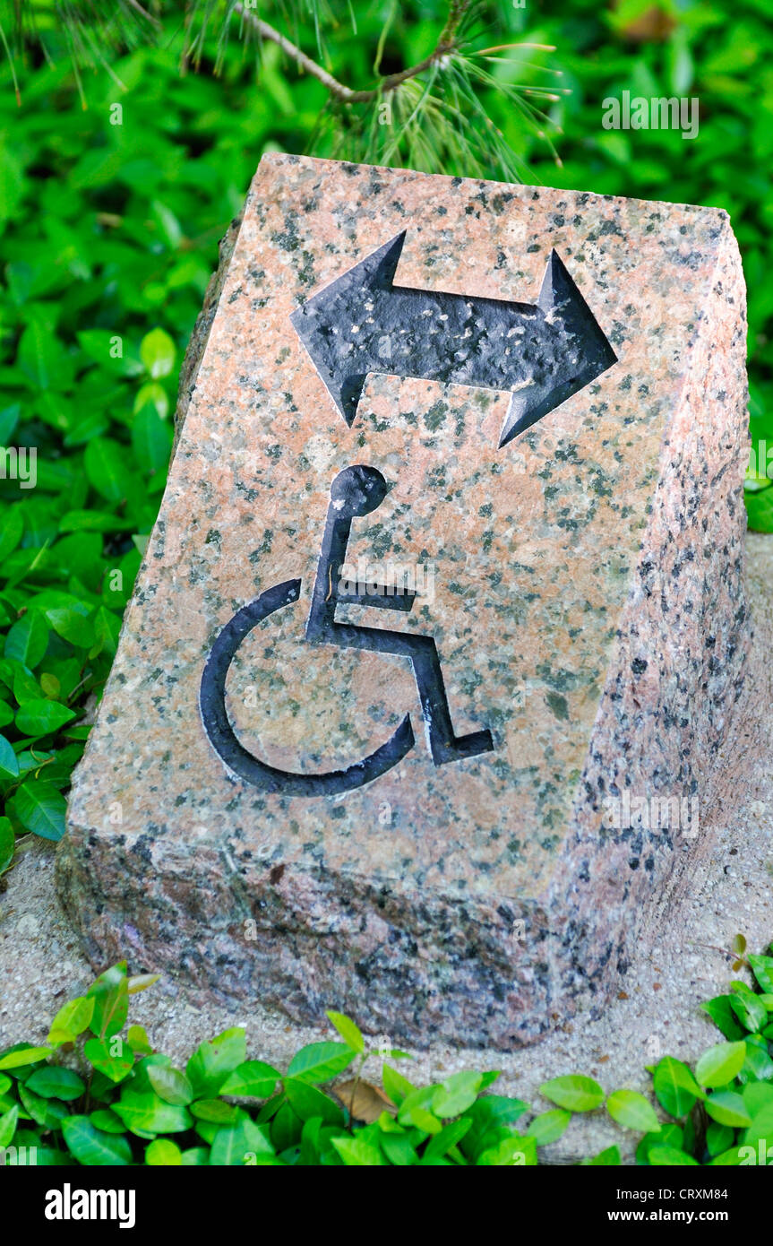 Handicap direction sign Stock Photo - Alamy