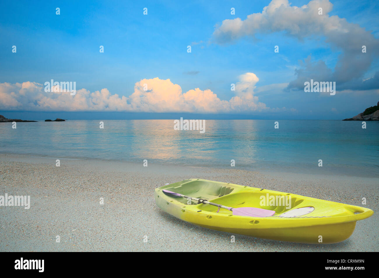 sea kayak on sand beach Stock Photo - Alamy