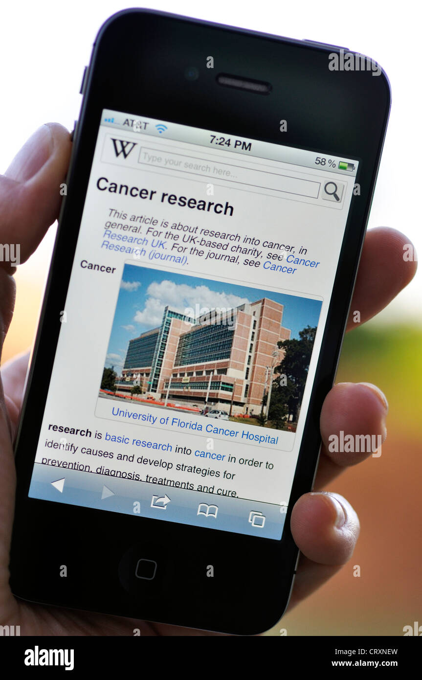 iPhone - Wikipedia Cancer Research Stock Photo - Alamy