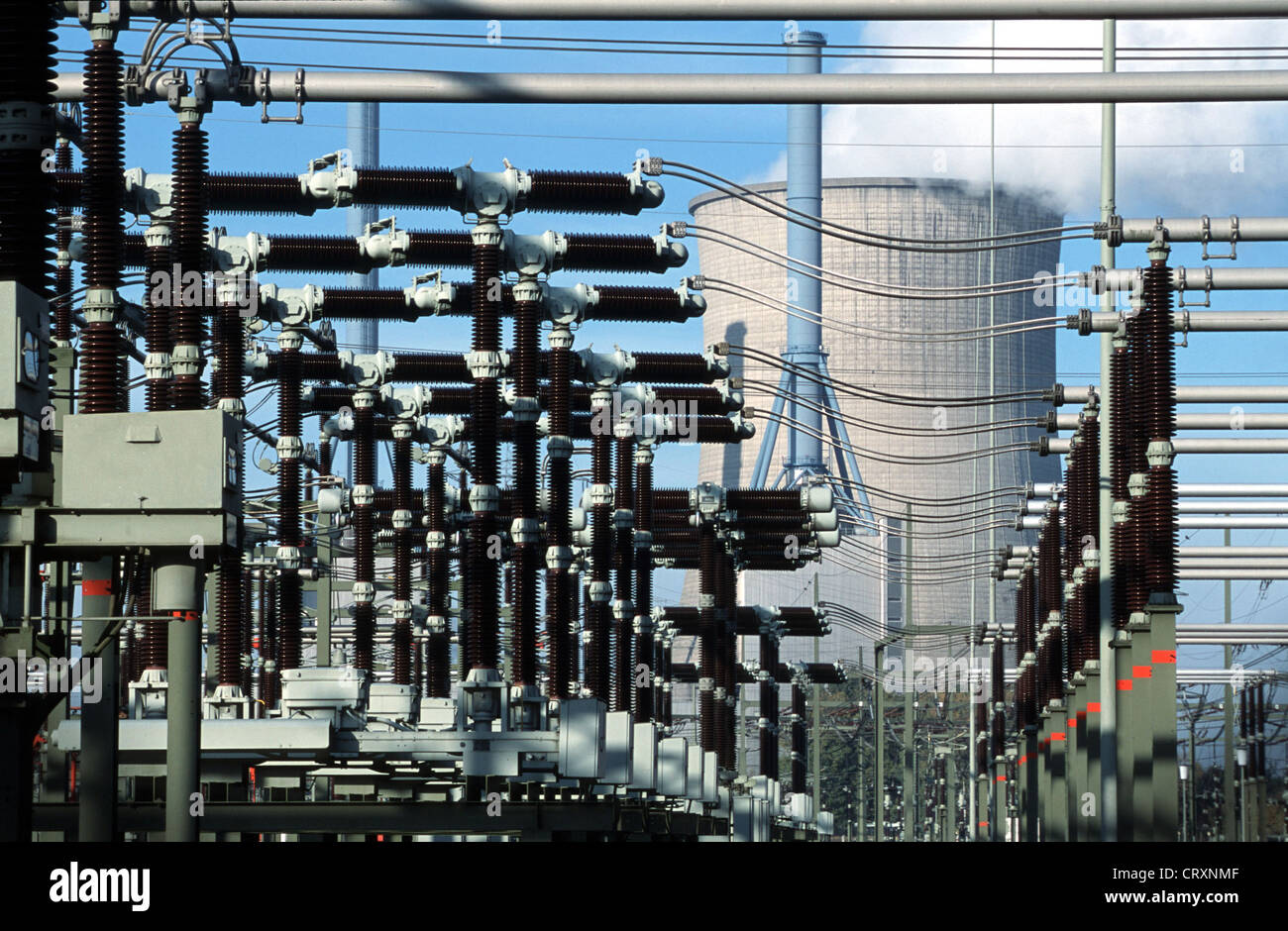 Substation at RWE gas power plant Emsland Stock Photo - Alamy