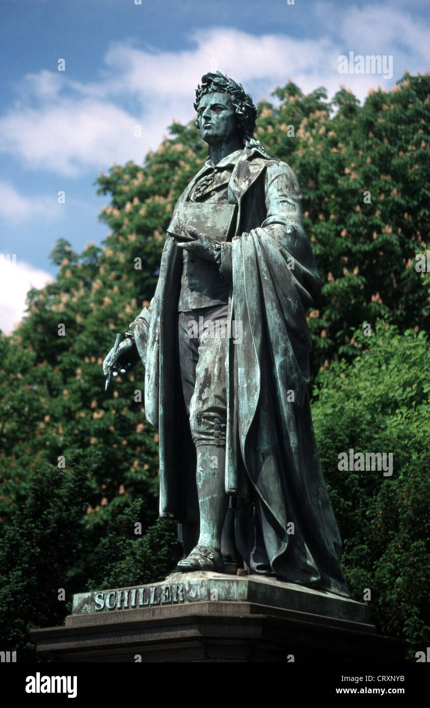 Schiller monument in Frankfurt Stock Photo - Alamy