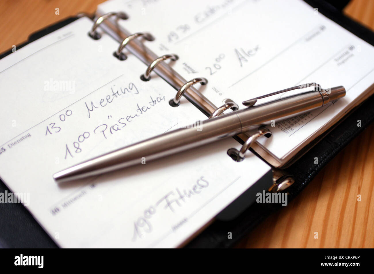 Open filofax hi-res stock photography and images - Alamy