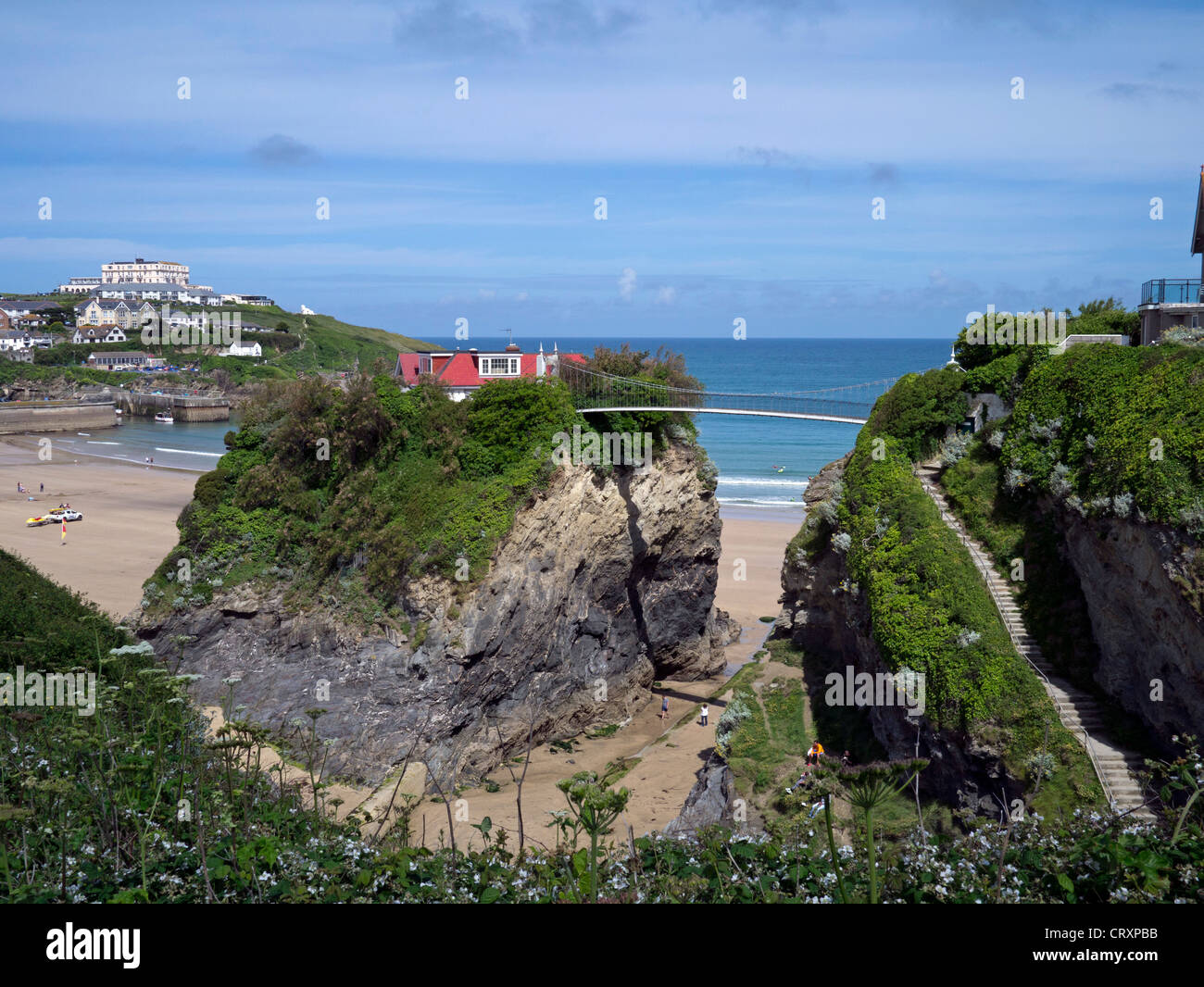 The Island, Towan Beach Newquay Cornwall Stock Photo - Alamy
