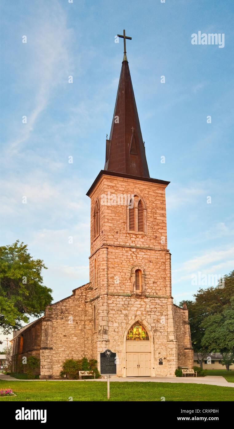 St. Louis Catholic Church, built 1870, in Castroville, Texas, USA Stock ...