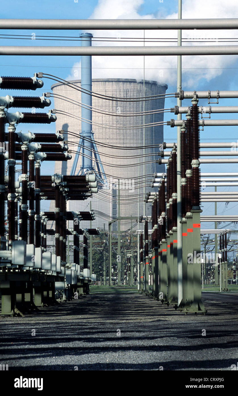 Substation at RWE gas power plant Emsland Stock Photo - Alamy