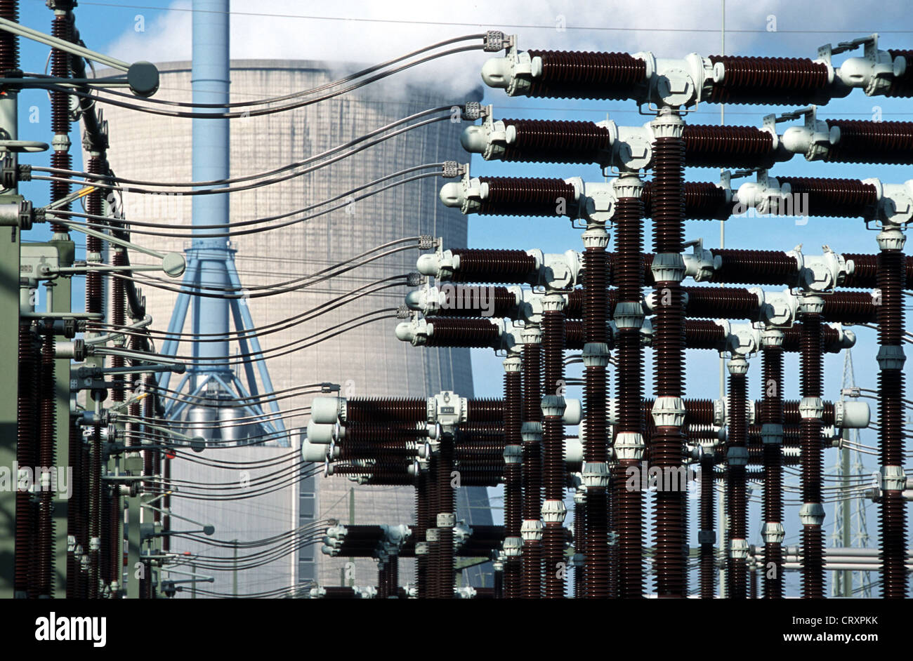 Substation at RWE gas power plant Emsland Stock Photo - Alamy